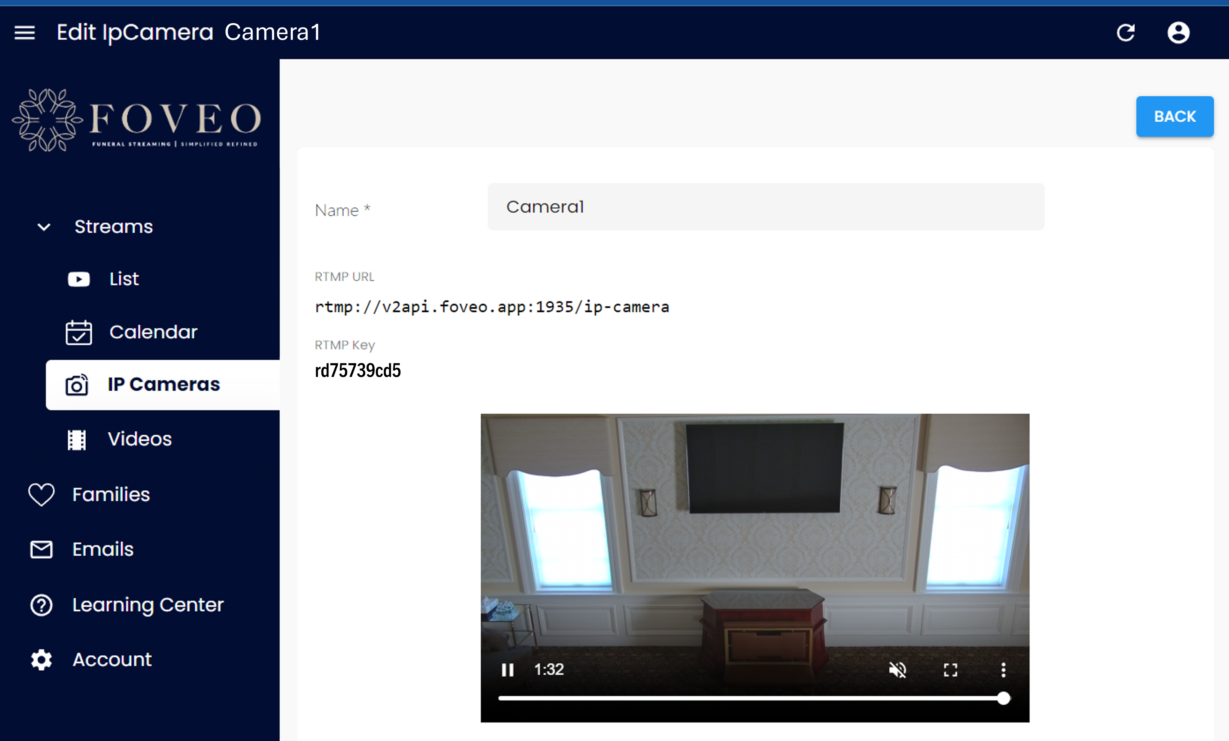Connecting a Chapel Cam (RTMP) – Foveo Learning Center